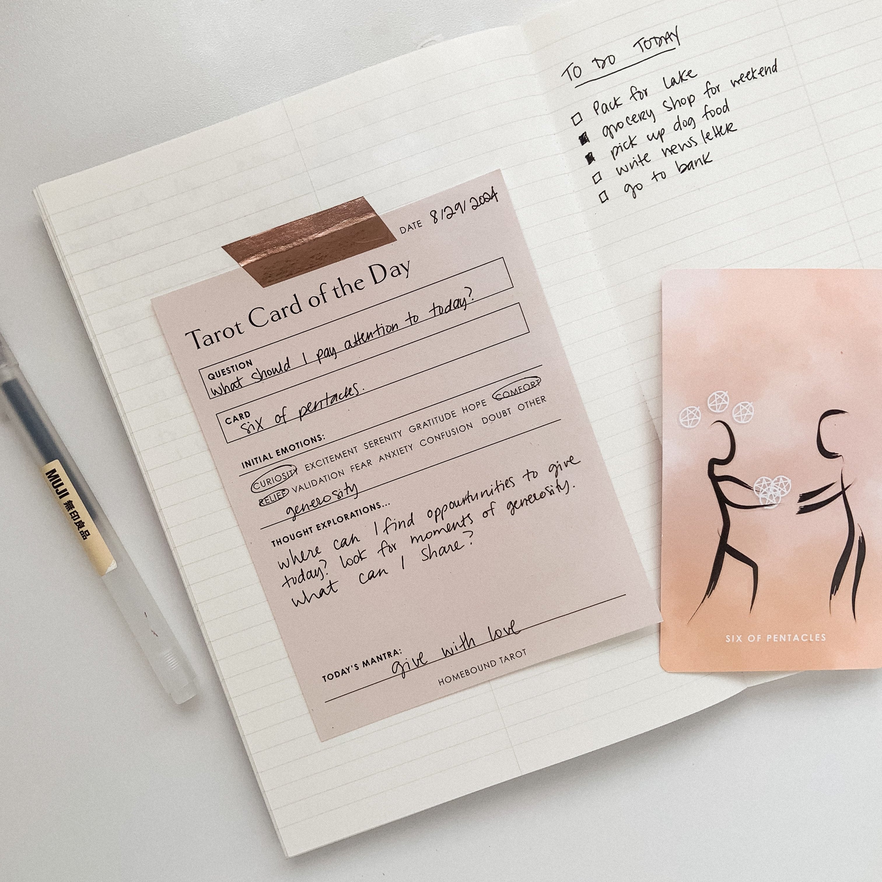 Daily Tarot Reading Pad | Emotions Check-in – Homebound Tarot