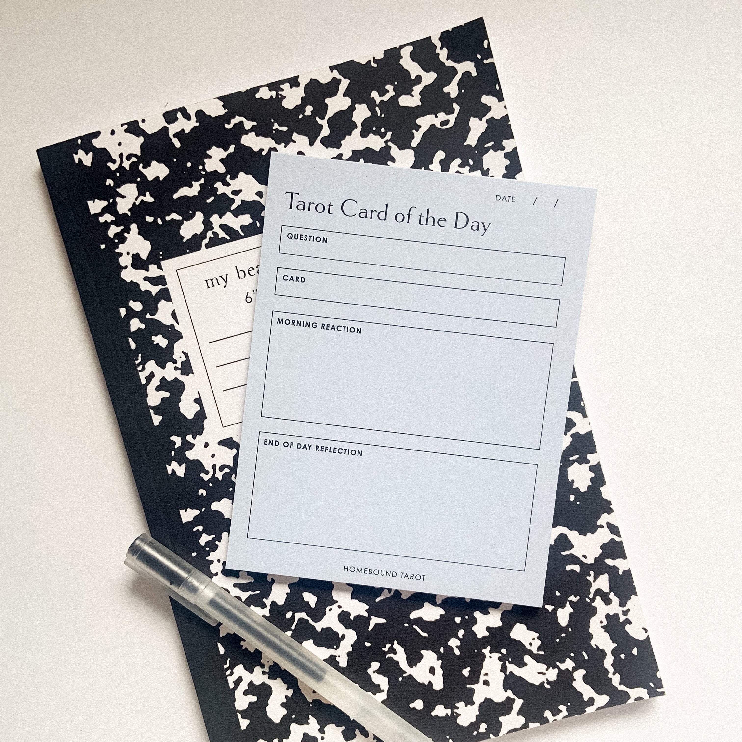 Daily Tarot Reading Pad | Morning to Evening Reflection – Homebound Tarot