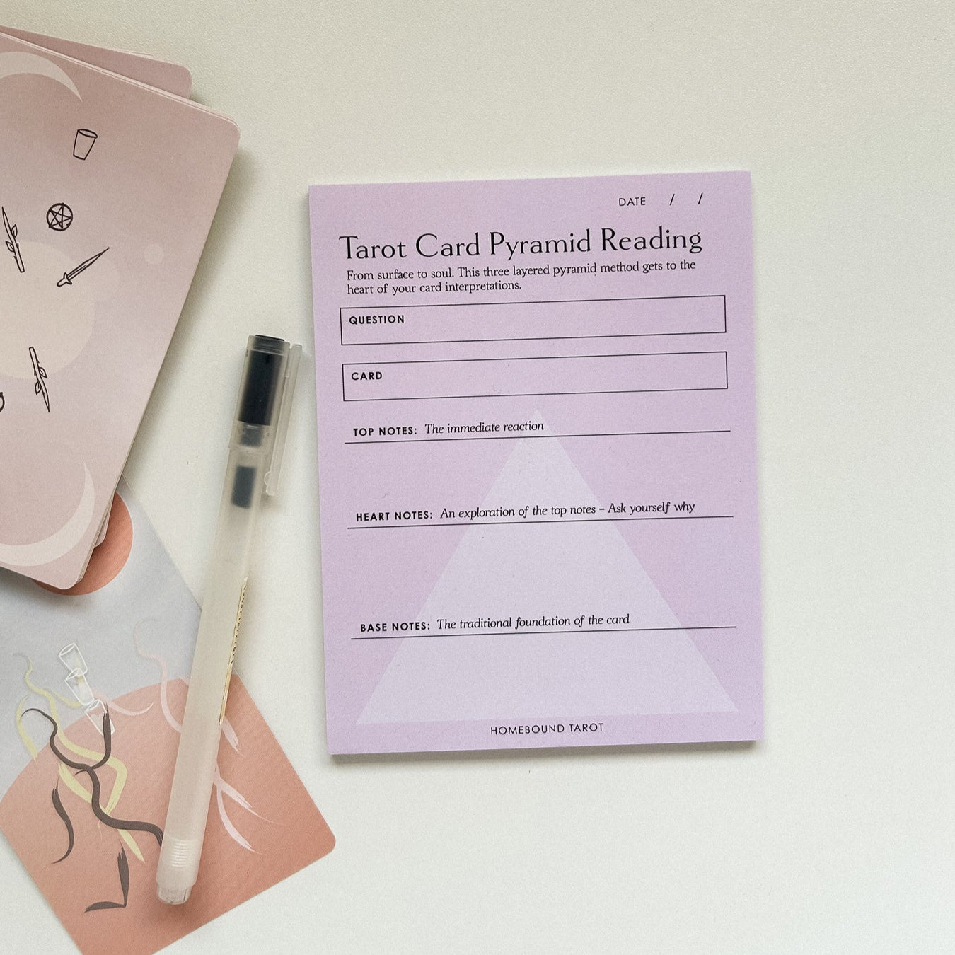 Daily Tarot Reading Pad | Pyramid Reading – Homebound Tarot